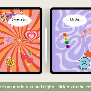 Groovy Retro Notebook Digital Notebook Covers | 16 Cute Fun Designs ...