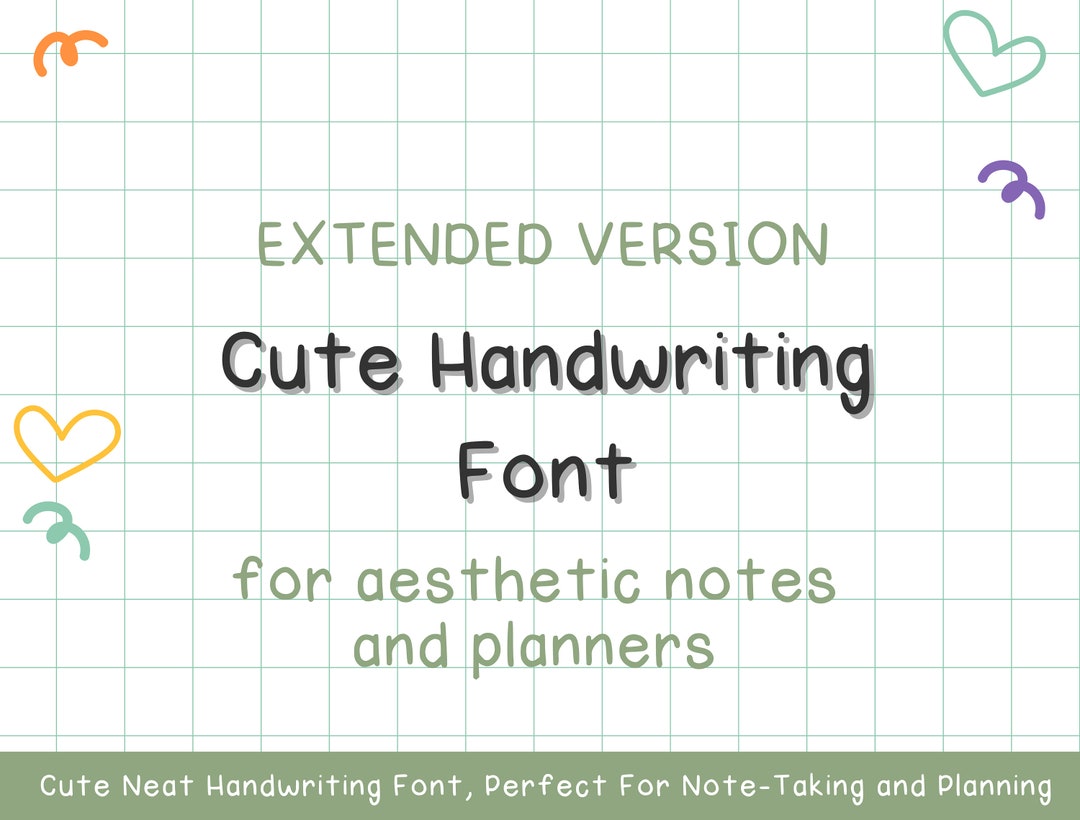 Cute Handwriting Font Extended | Neat Handwriting | OTF | TTF ...
