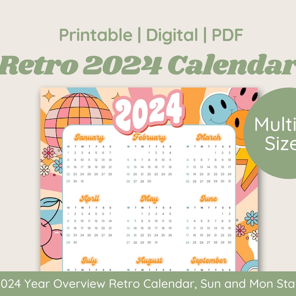 Aesthetic 2024 Calendar - Etsy