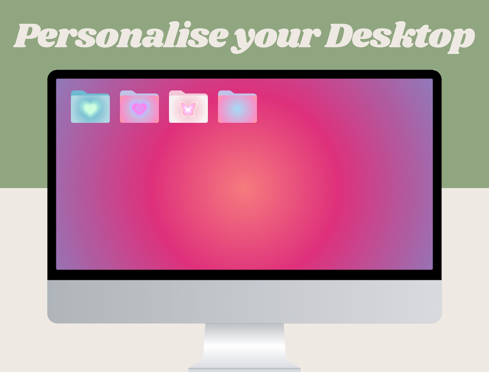 20 Aura Heart Desktop Folder Icons | Aura Preppy Aesthetic | Colourful ...