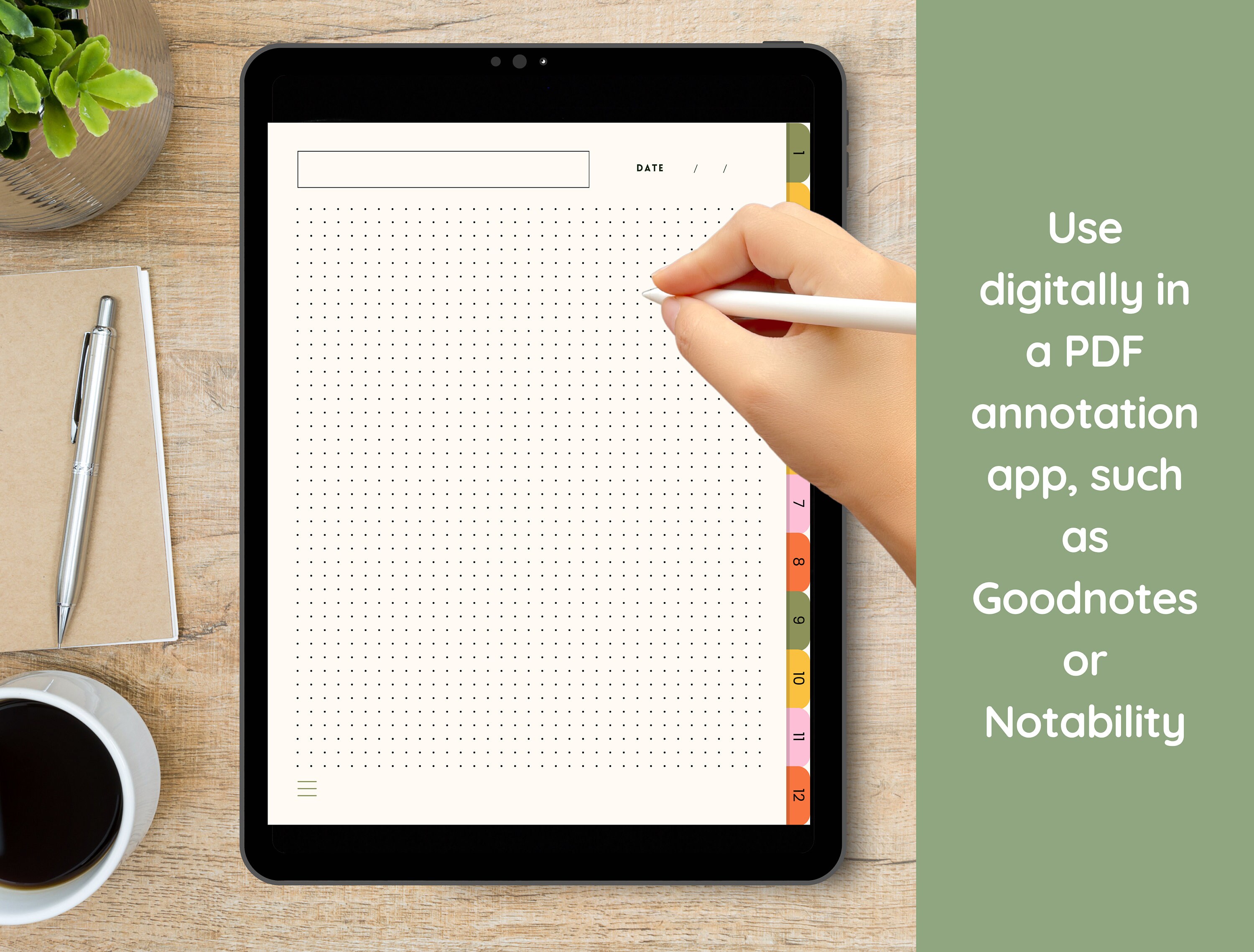 Groovy Retro Digital Notebook | Hyperlinked Journal | 12 Sections ...