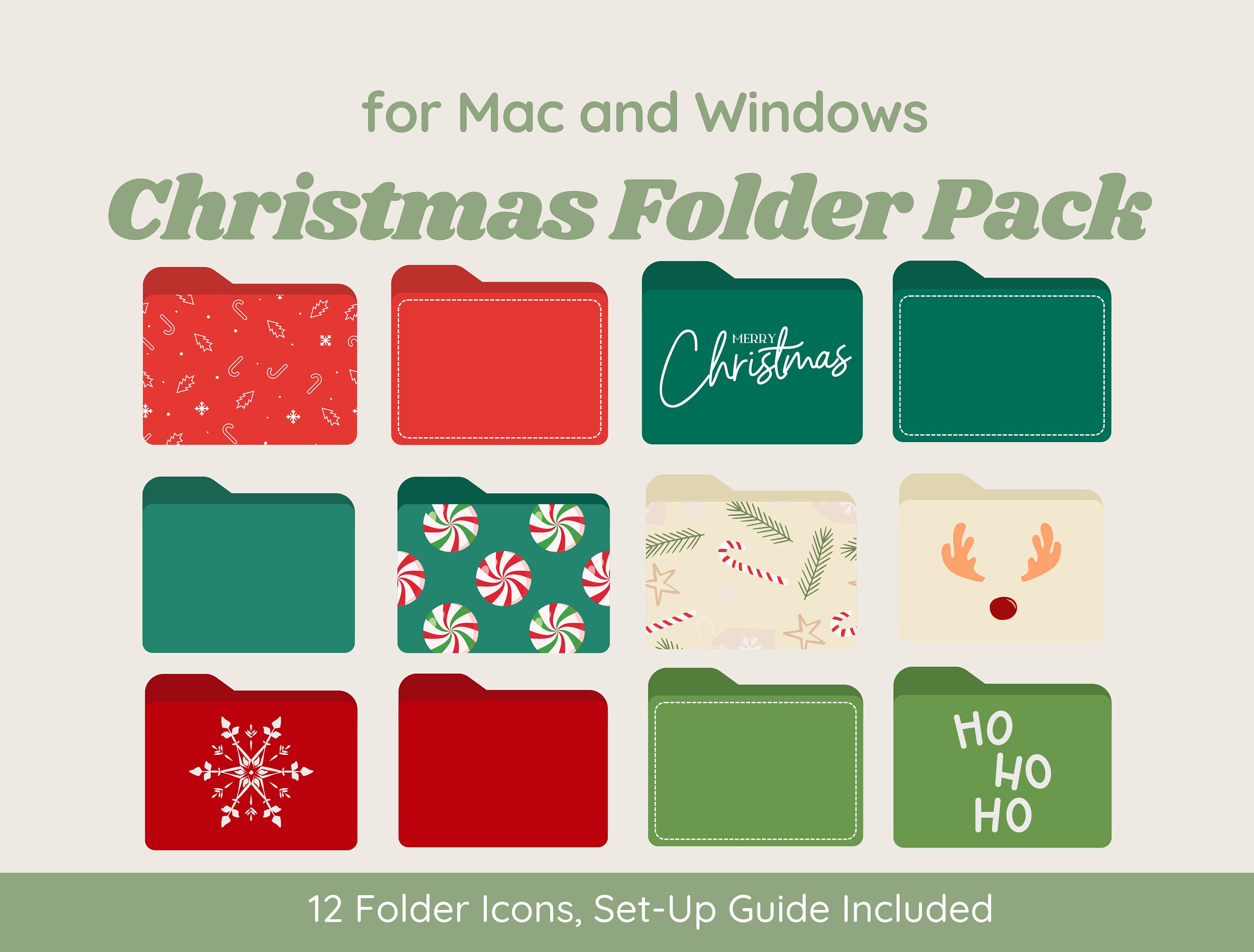 12 Christmas Desktop Folder Icons Winter Aesthetic - Etsy