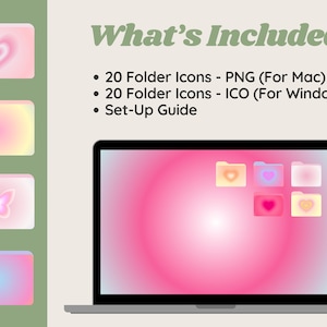 20 Aura Heart Desktop Folder Icons | Aura Preppy Aesthetic | Colourful ...