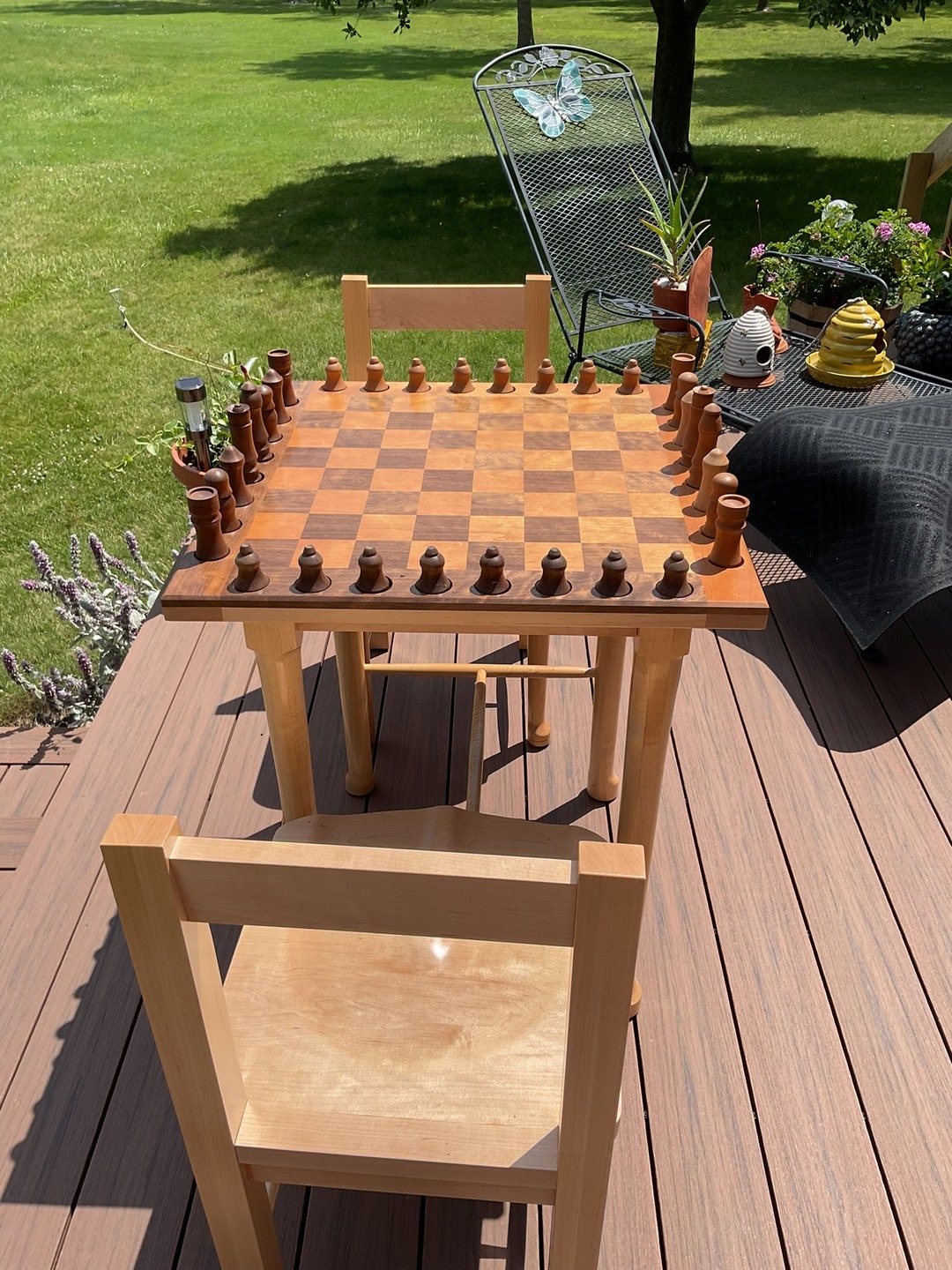 Chess Table & Chairs - Etsy