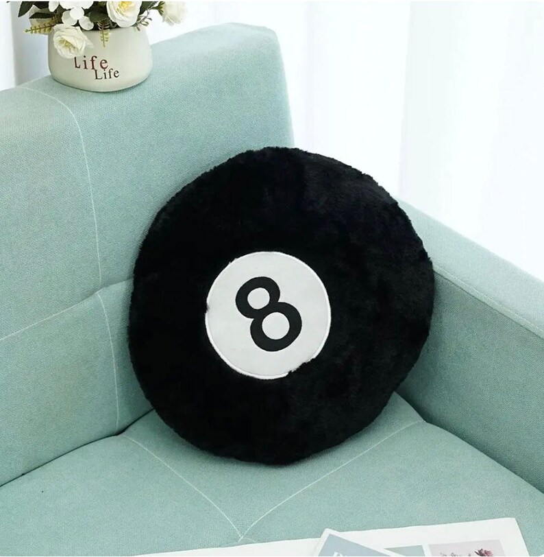 Sphere Magic 8 Ball Decorative Handmade Cushion Bedroom Pillow Black ...