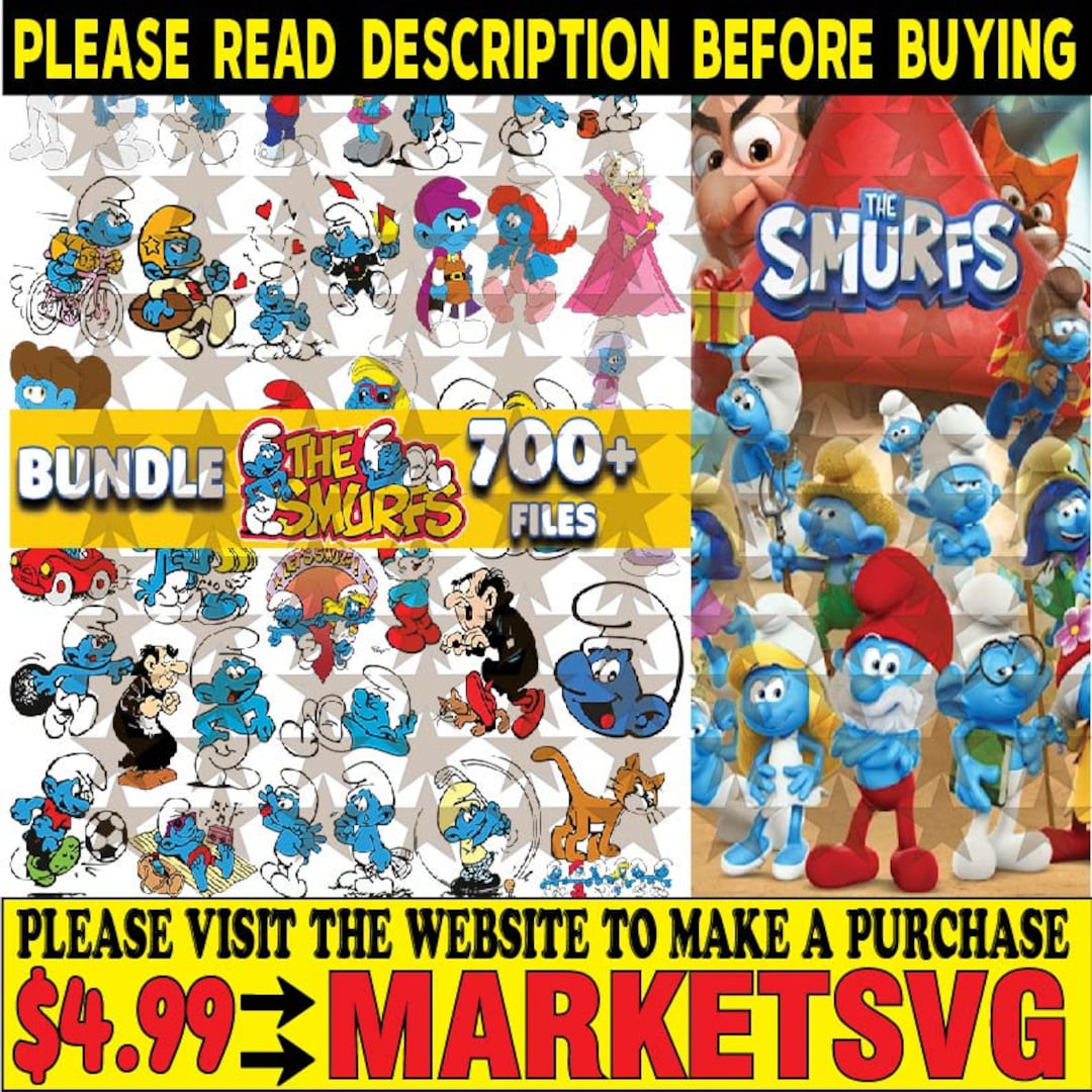 Bundle 700 Files Smurfs Svg, Smurfs Svg, Mega Bundle Smurfs Png, Smurfs ...