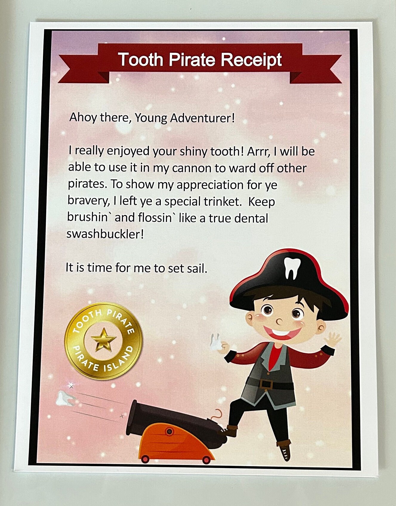 Tooth Pirate, Tooth Fairy Letter, Instant Download - Etsy