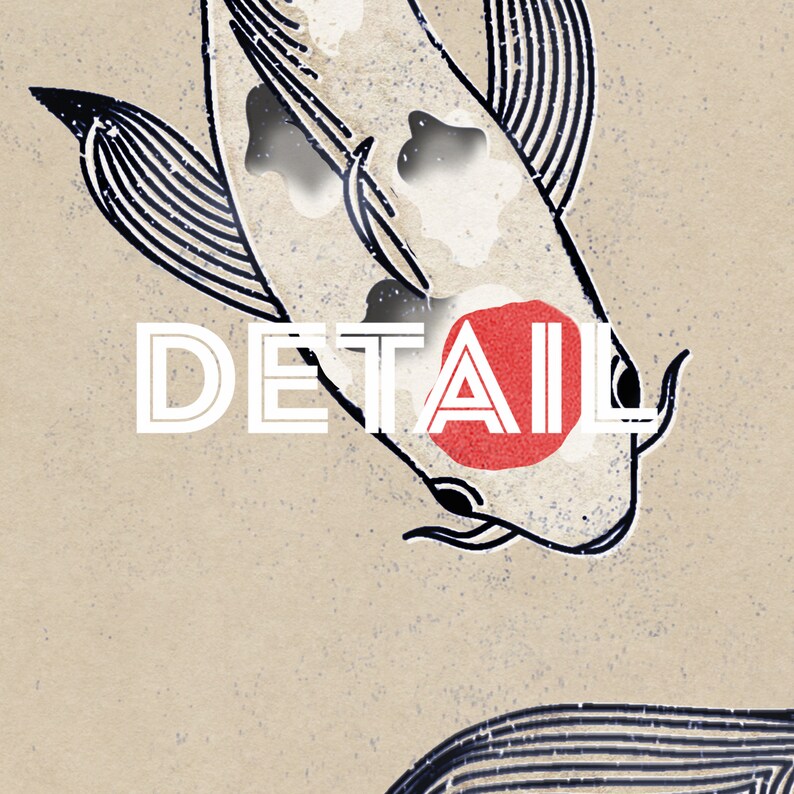 Japanese Koi Fish Art Print: Tancho Sanke Illustration (digital ...