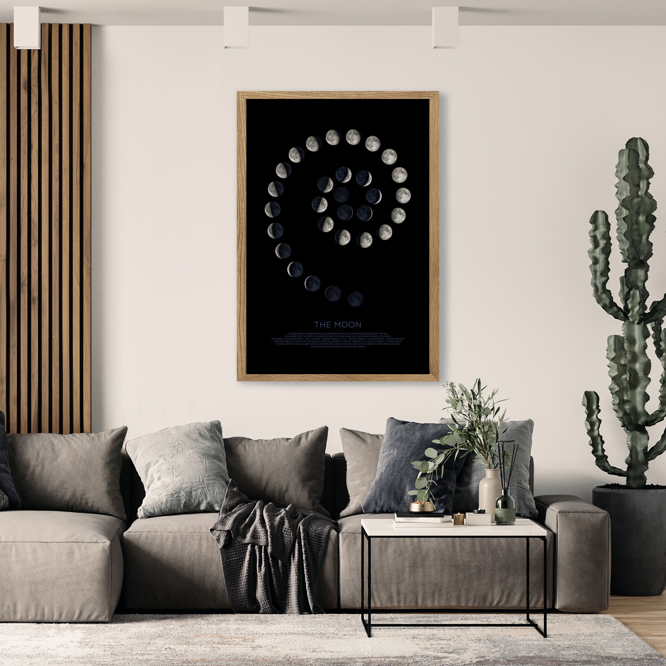 Moon Phases Poster, Lunar Phases Art, Moon Phase Wall Art, Moon Décor ...