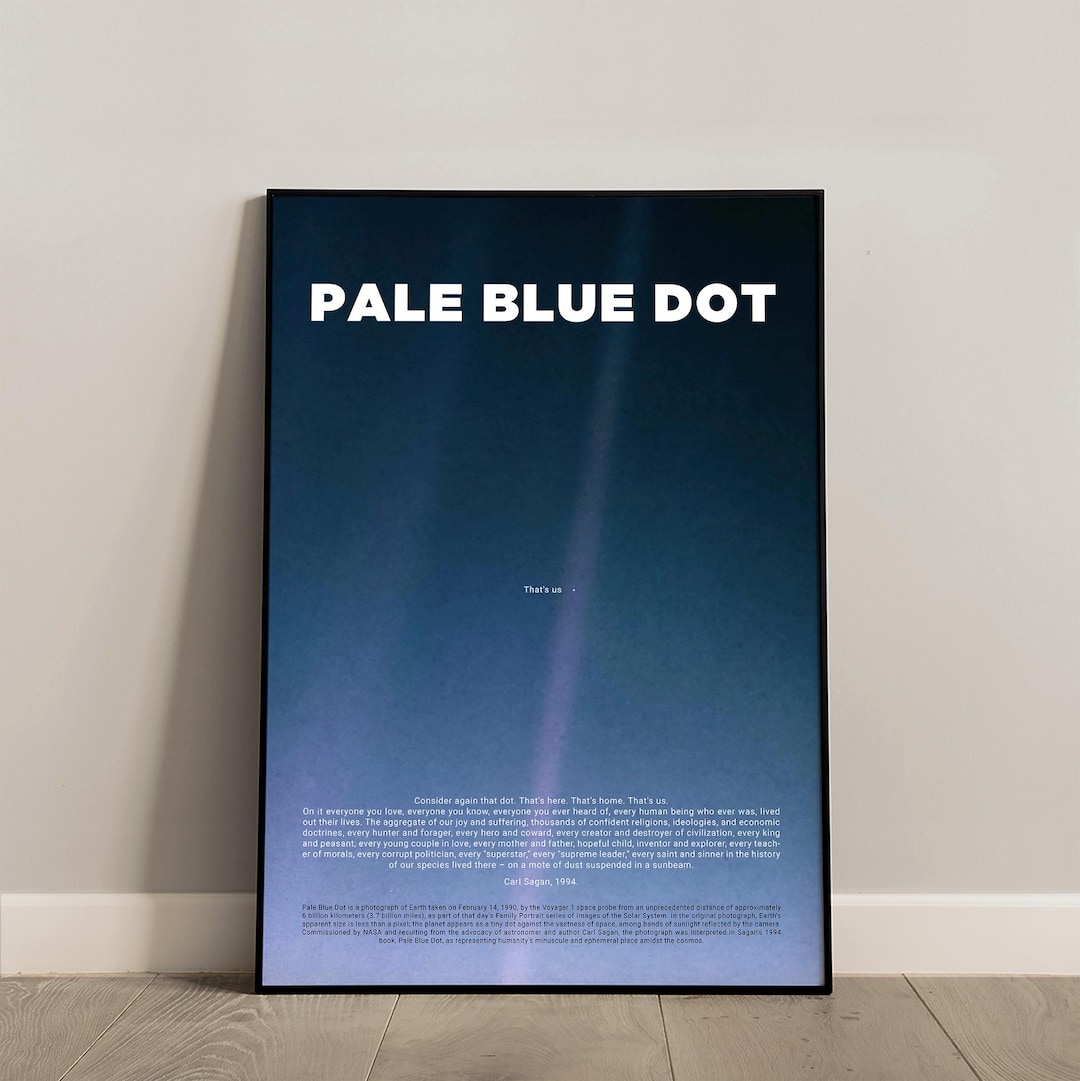 Carl Sagan Pale Blue Dot Print Poster, Carl Sagan Quote, Voyager 1 ...