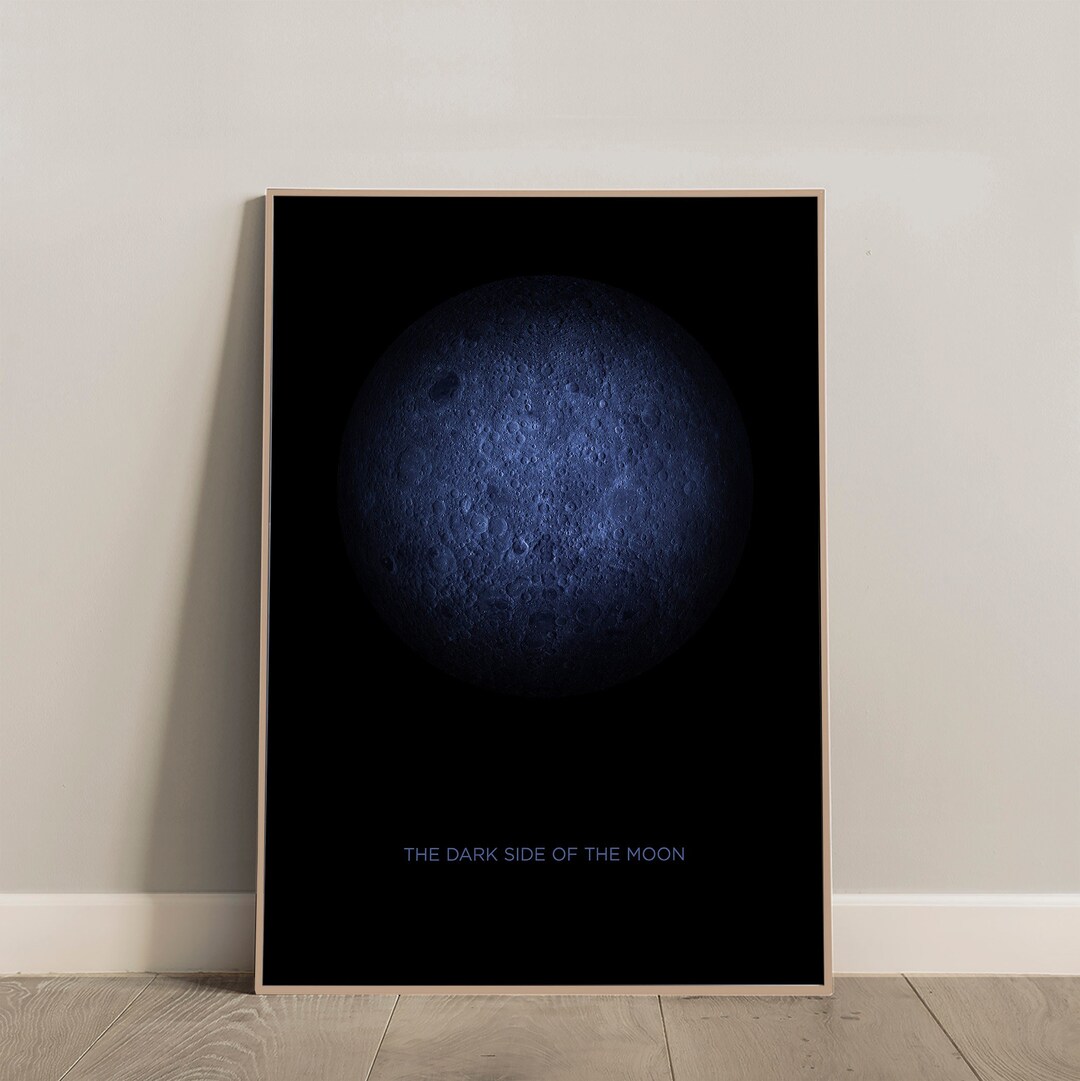 Dark Side of the Moon Poster, Moon Far Side Wall Art, Moon Dark Side ...
