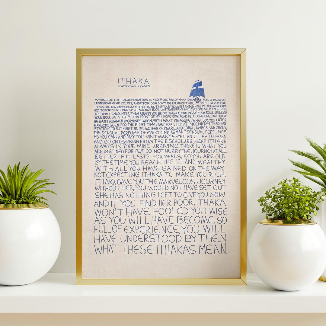 Ithaka Poem by Constantinos P. Cavafys | Printable Wall Art ...