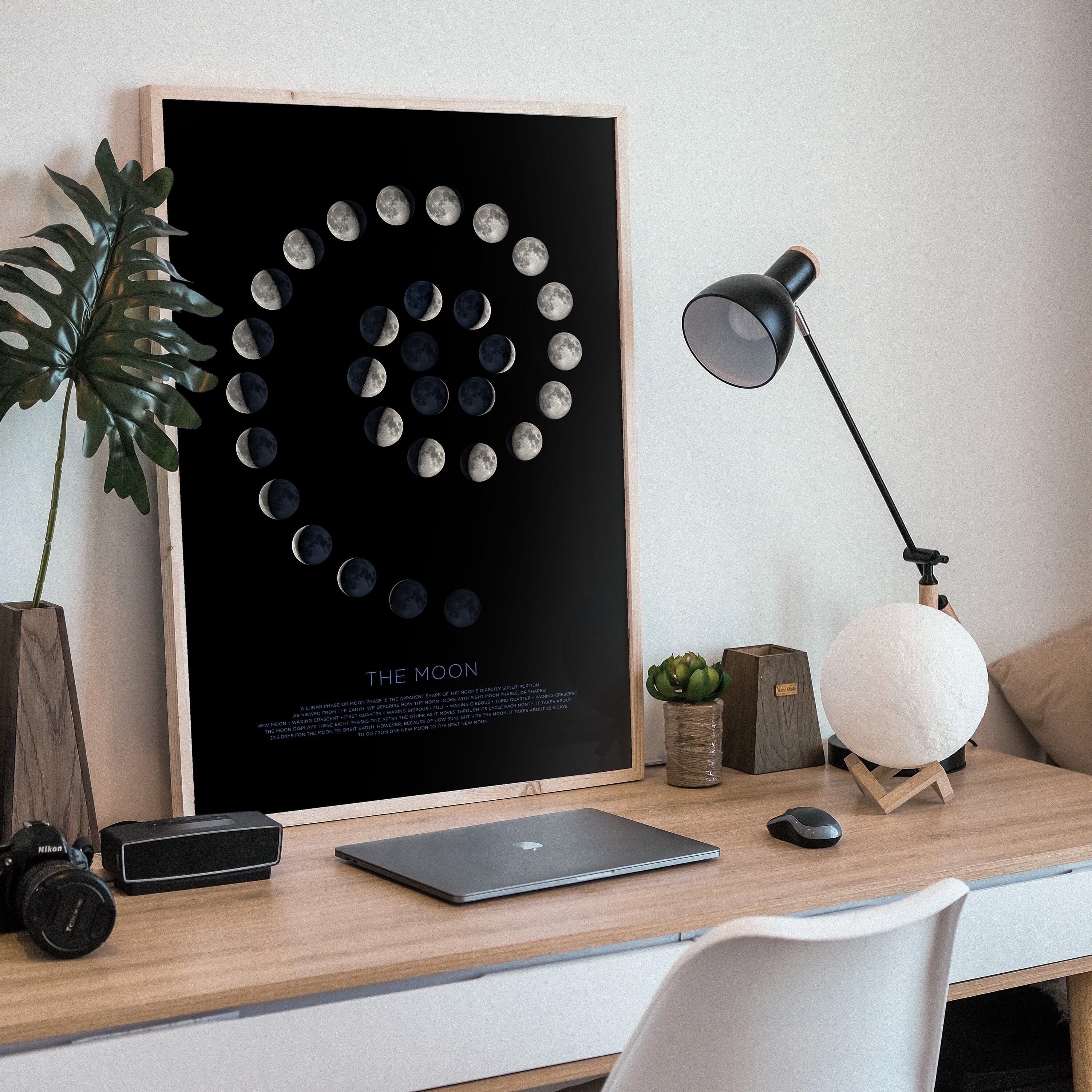 Moon Phases Poster, Lunar Phases Art, Moon Phase Wall Art, Moon Décor ...