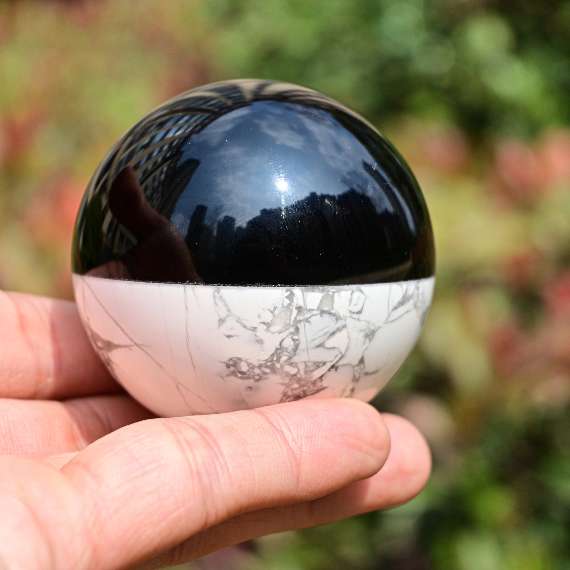 Crystal Pokeball Sphere Howlite Crystal Sphere Obsidian Crystal Sphere ...