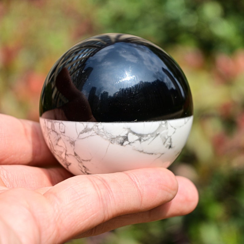 Crystal Pokeball Sphere Howlite Crystal Sphere Obsidian Crystal Sphere ...