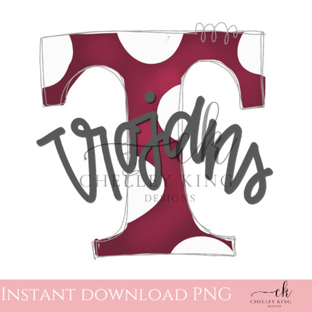 Troy State Trojans TSU RED Grey Digital Png Wordart Wall Tshirt Instant ...