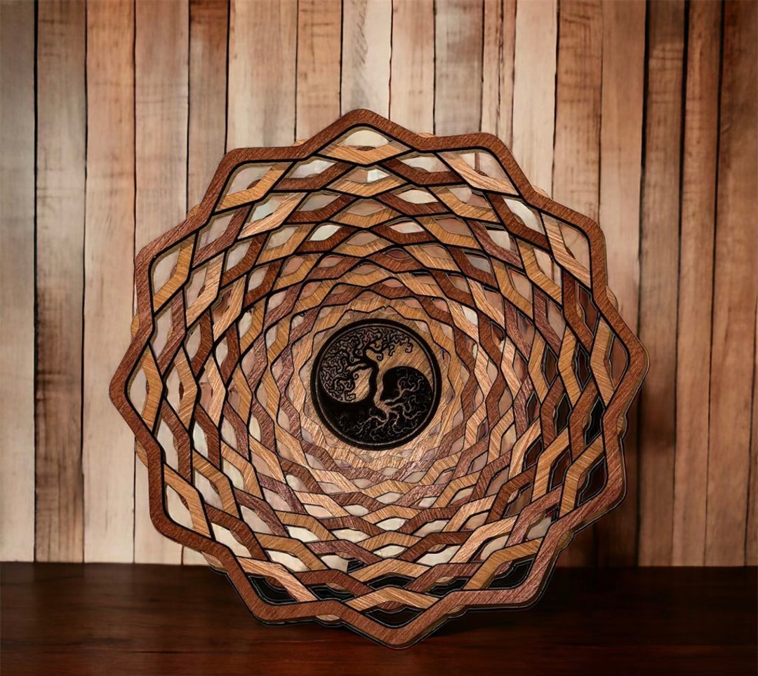 Tree of Life Bowl, Handmade Baskets, Wood Carved Baskets, Boho Baskets ...