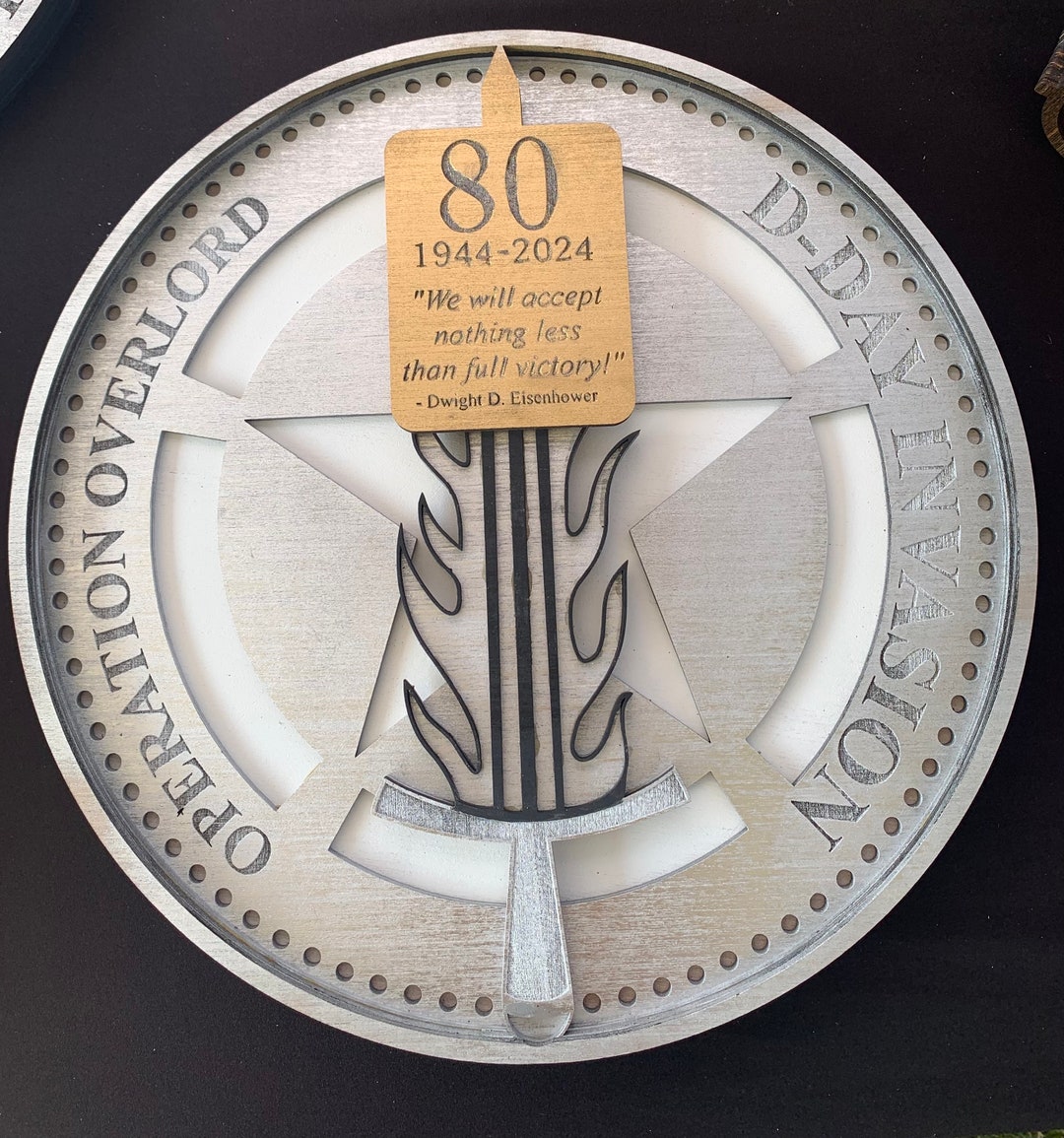 D-day Coin, Multi-layered Carved Wood, Veteran Decor, Military Decor ...