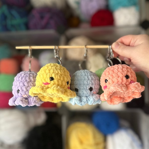 Crochet Plush Heart Keychain - Etsy