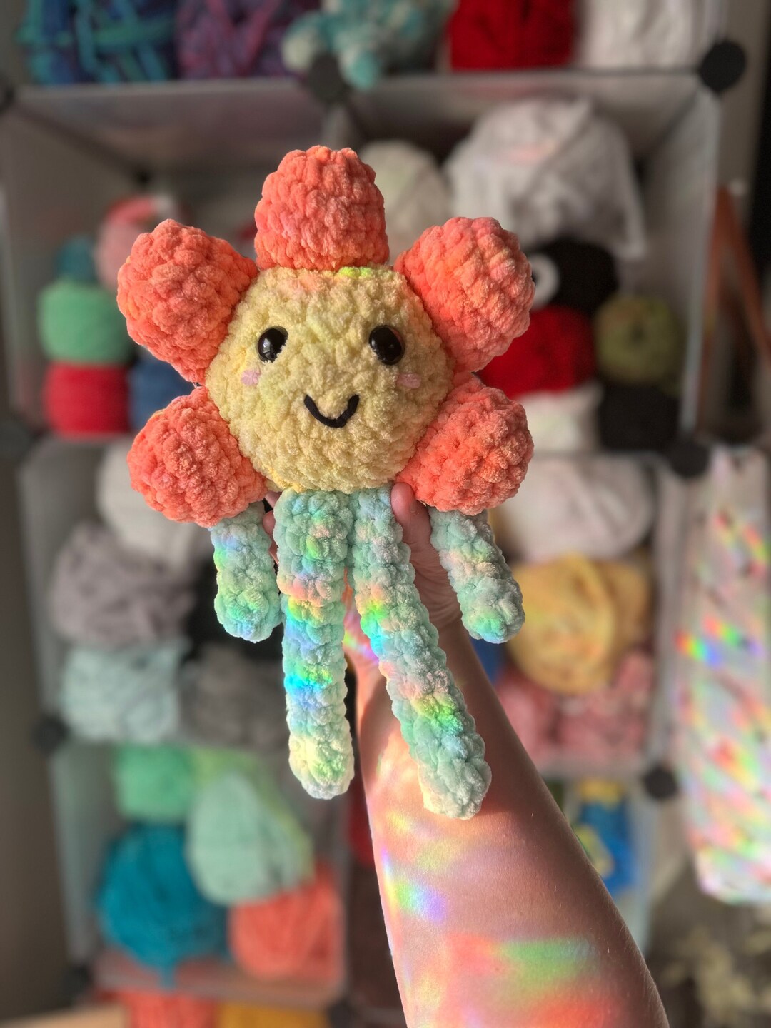 Crochet Flower (groovy Flower) Amigurumi Plush Toy - Etsy