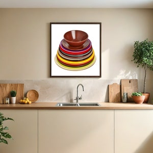Printable Image of Ceramic Tableware Kitchen Art. Kitchen Poster ...