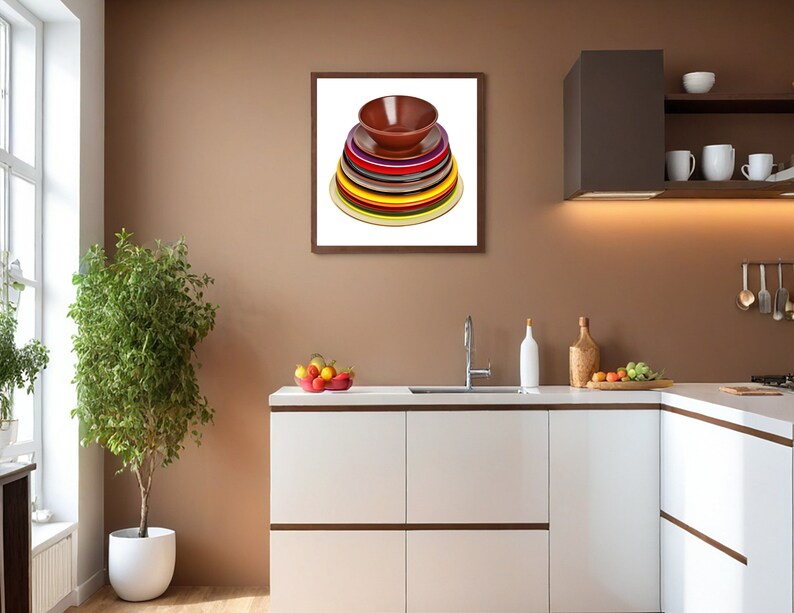 Printable Image of Ceramic Tableware Kitchen Art. Kitchen Poster ...