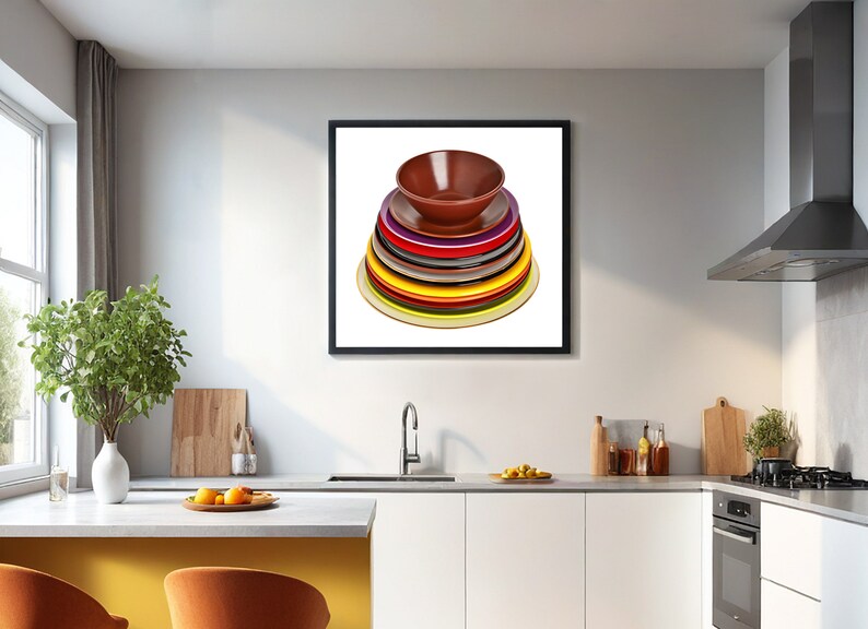 Printable Image of Ceramic Tableware Kitchen Art. Kitchen Poster ...