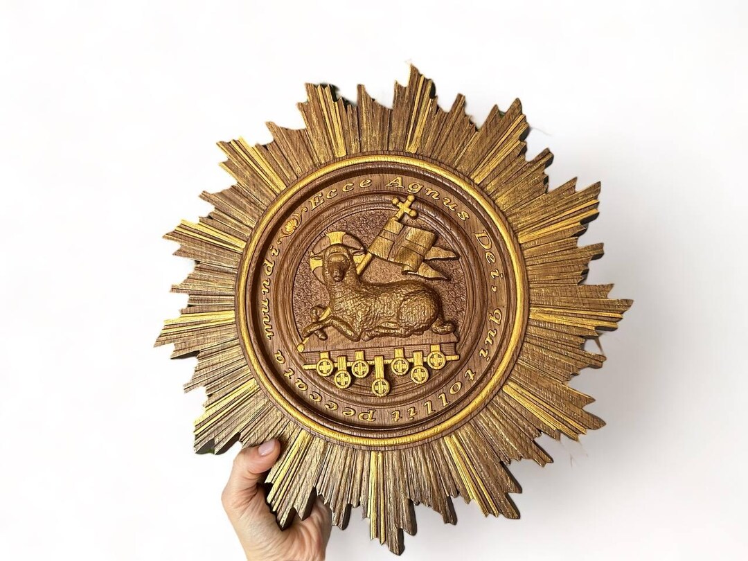 Agnus Dei Wooden Icon – Lamb of God & Good Shepherd Christian Wall Art ...