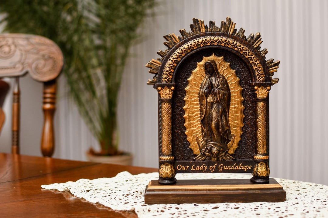 Our Lady of Guadalupe Wooden Icon 7x9 Inch – Virgin Mary Christian Art ...