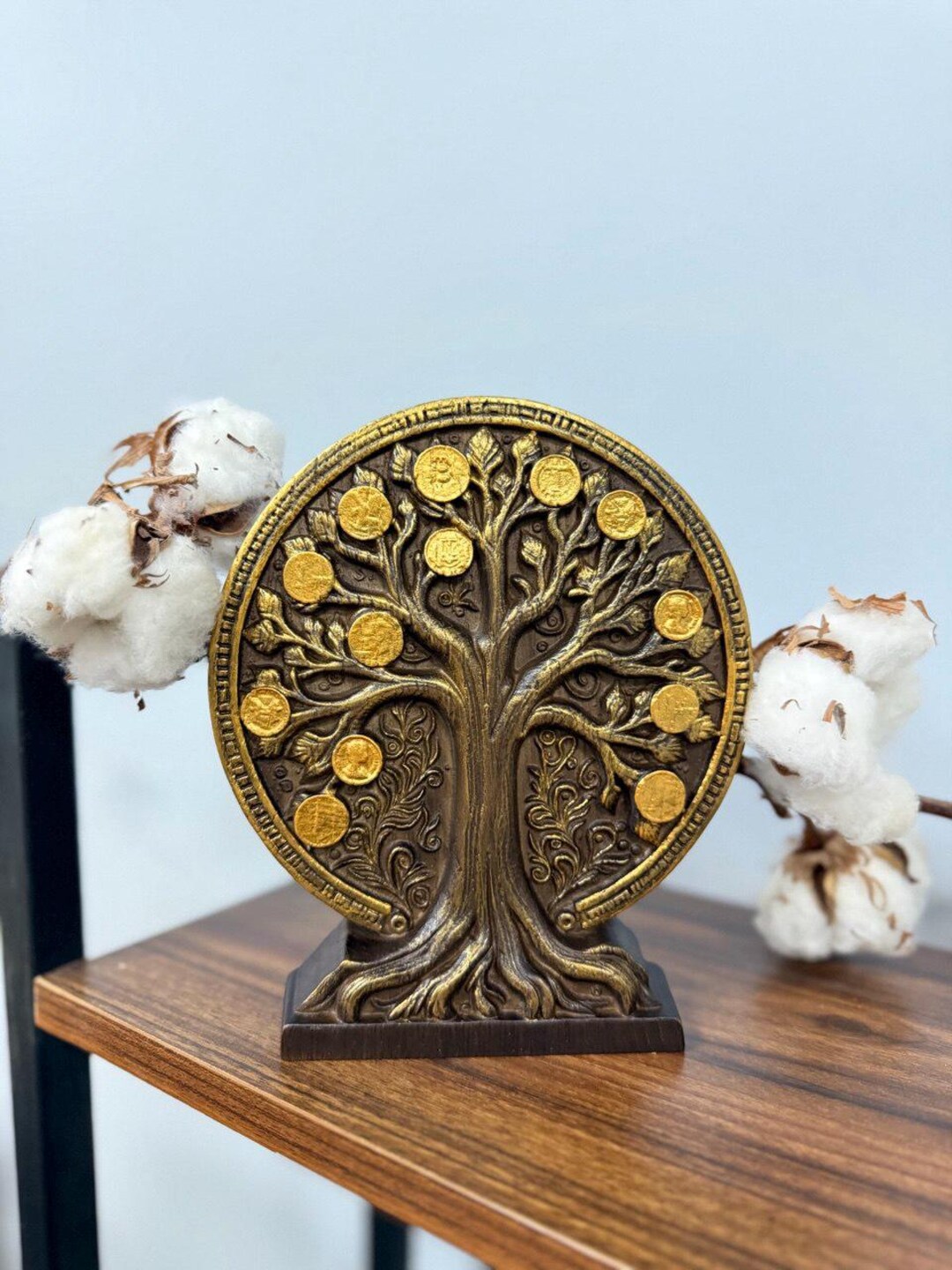 Money Tree – Hand-carved Wall Art , 6x7'', Good Luck Symbol, Feng Shui ...