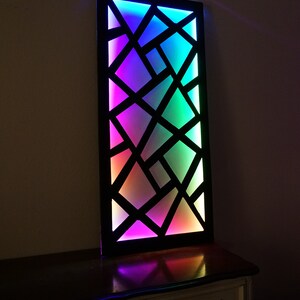 Contemporary Steel Art Abstract Geometric LED Wall Sculpture With ...