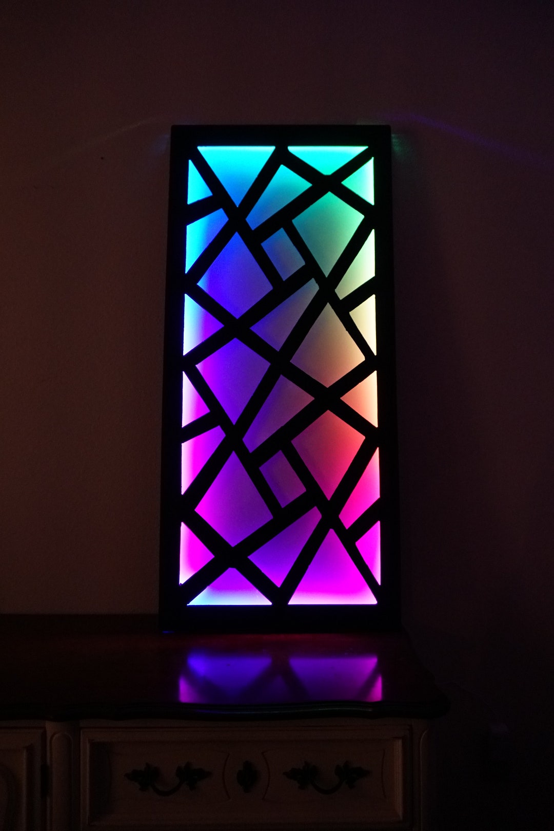 Contemporary Steel Art Abstract Geometric LED Wall Sculpture With ...