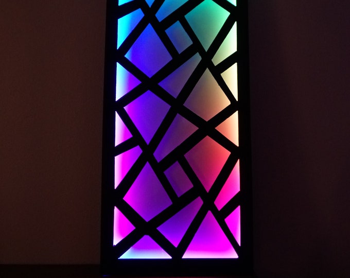 Contemporary Steel Art Abstract Geometric LED Wall Sculpture With ...