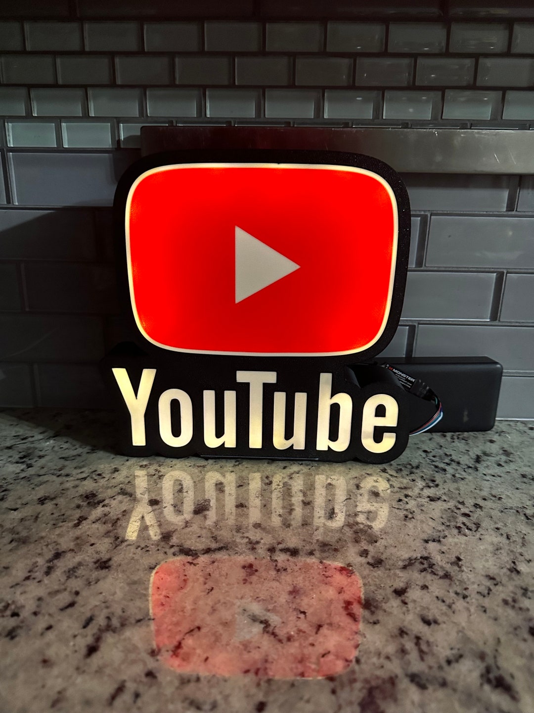 Youtube Logo Sign Led Light Box Neon Like Lamp - Etsy
