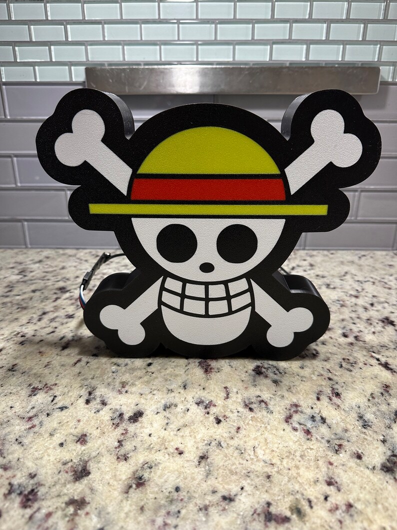 Monkey D Luffy One Piece Jolly Roger Inspired Led Light Box Sign Skull ...