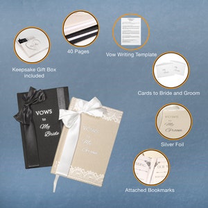 2 His and Hers Hard Cover Keepsake Vow Book Set - Engagement Gift for ...