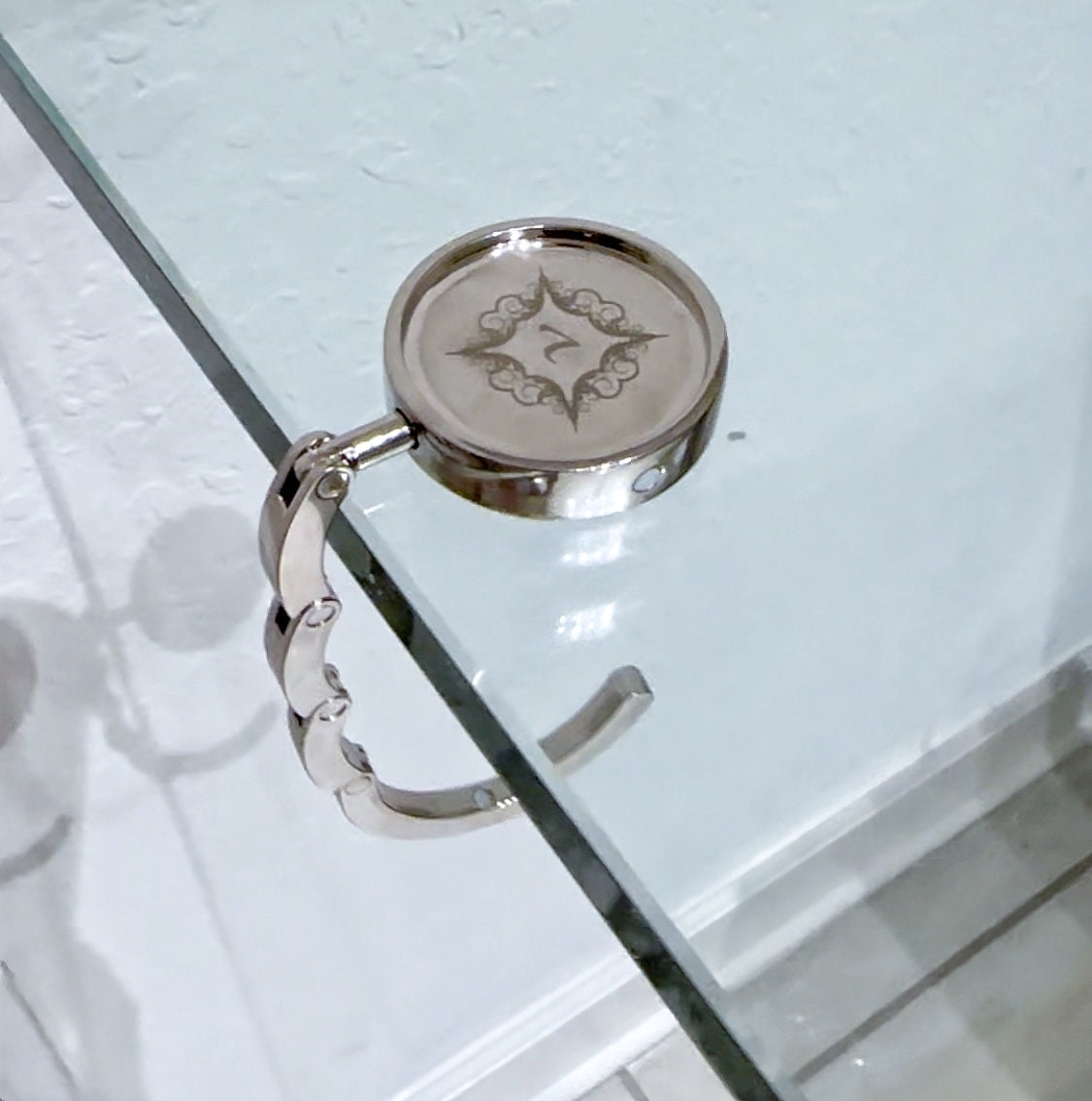 Custom Engraved Table Purse Hook: Stainless Steel Folding Handbag ...