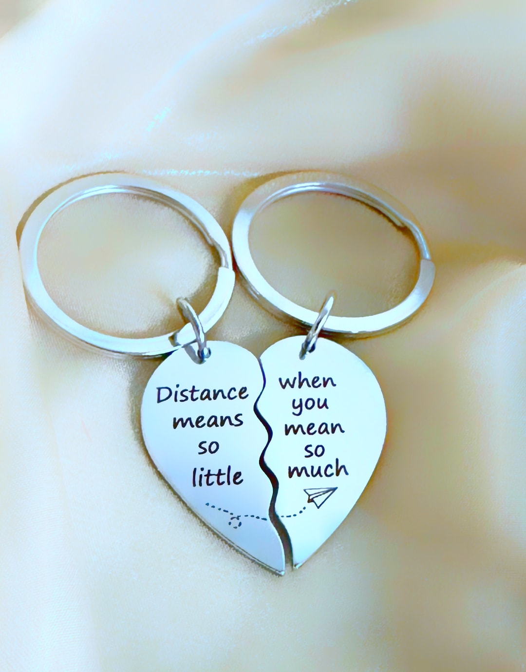 Set of Two broken Heart Keychains With Engraving Option , Gifts for Him ...