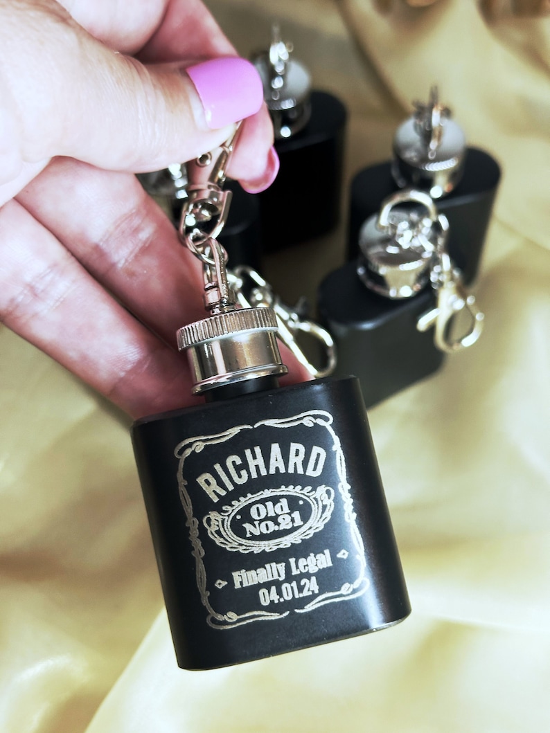 Personalized Party Favor , Customized Flask Keychain , Wedding Gift ...