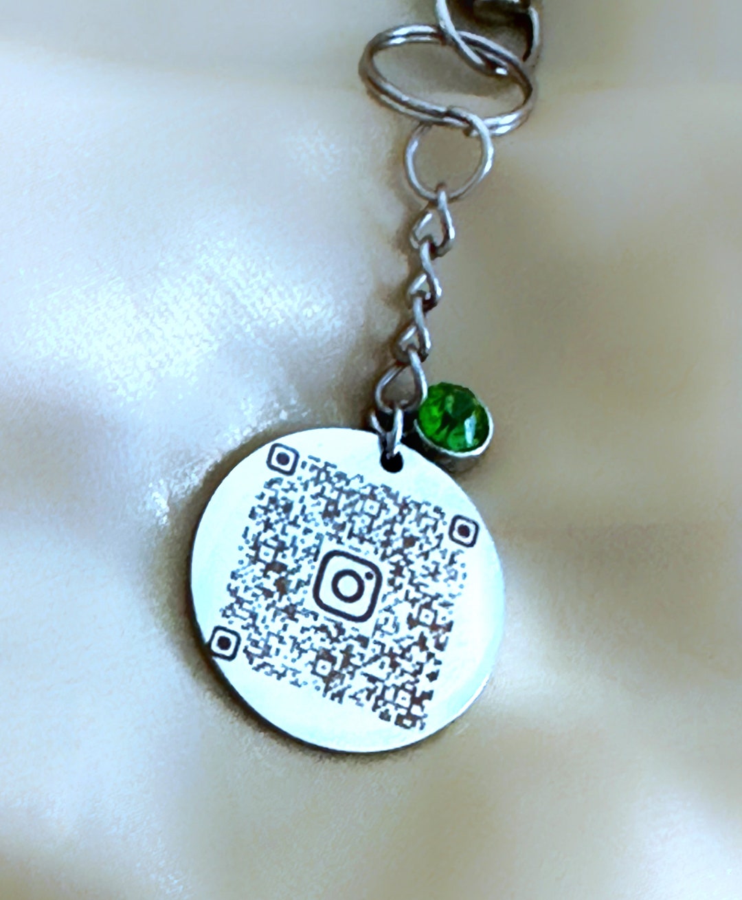 Personalized QR Code Keychain: Engraved Business Card Accessory With ...