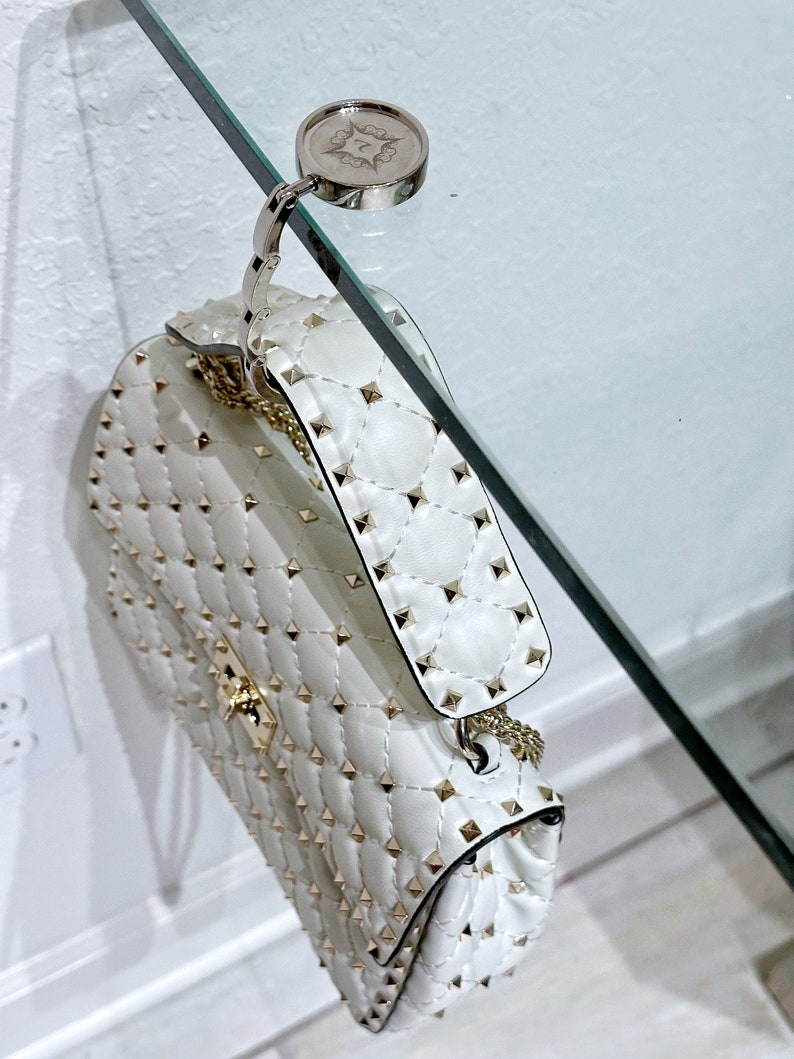 Custom Engraved Table Purse Hook: Stainless Steel Folding Handbag ...