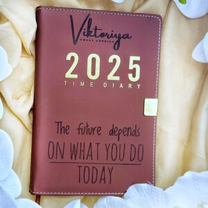 Personalized 2025 Faux Leather Journal: Custom Engraved Day Planner - Etsy