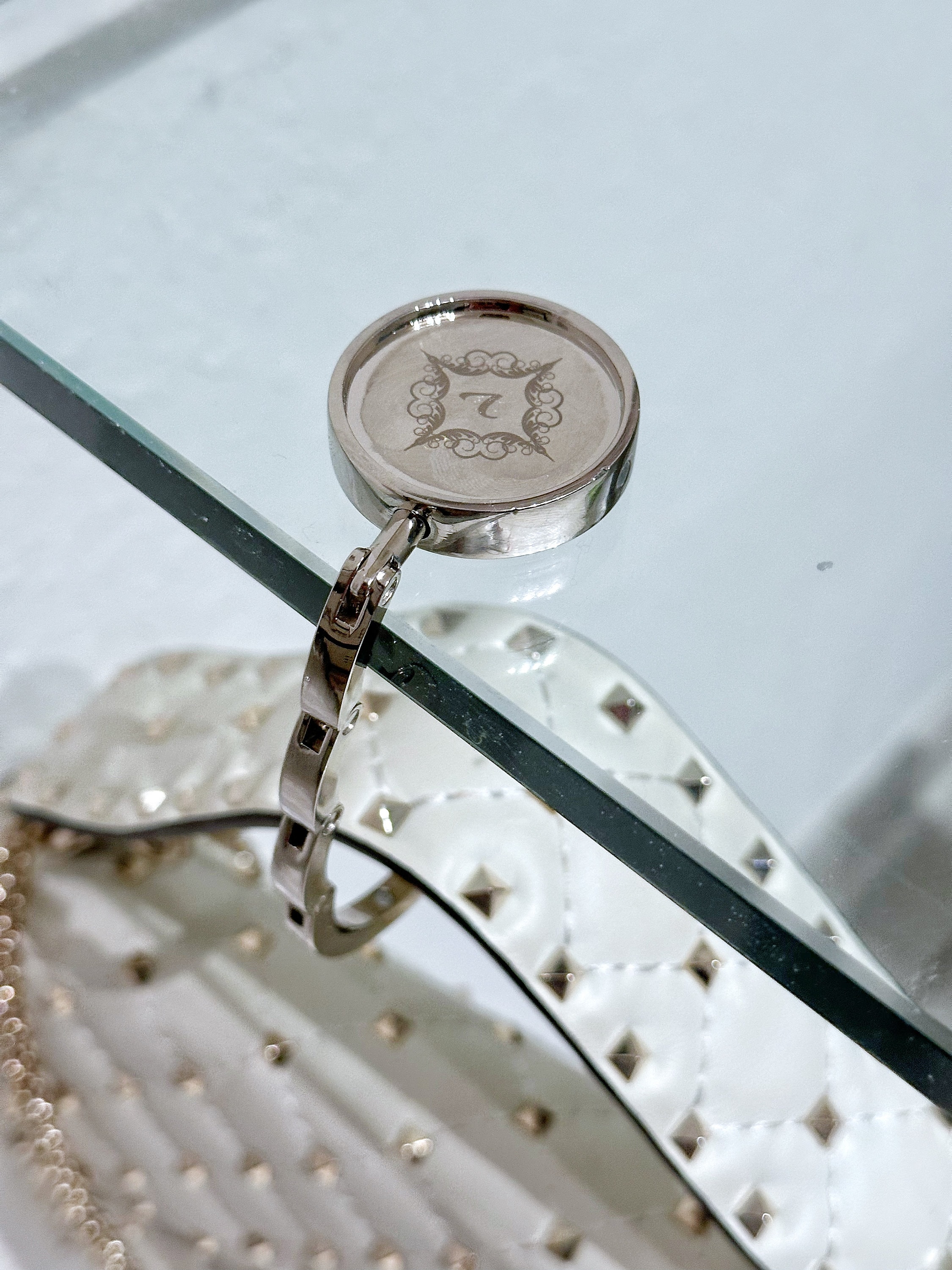 Custom Engraved Table Purse Hook: Stainless Steel Folding Handbag ...