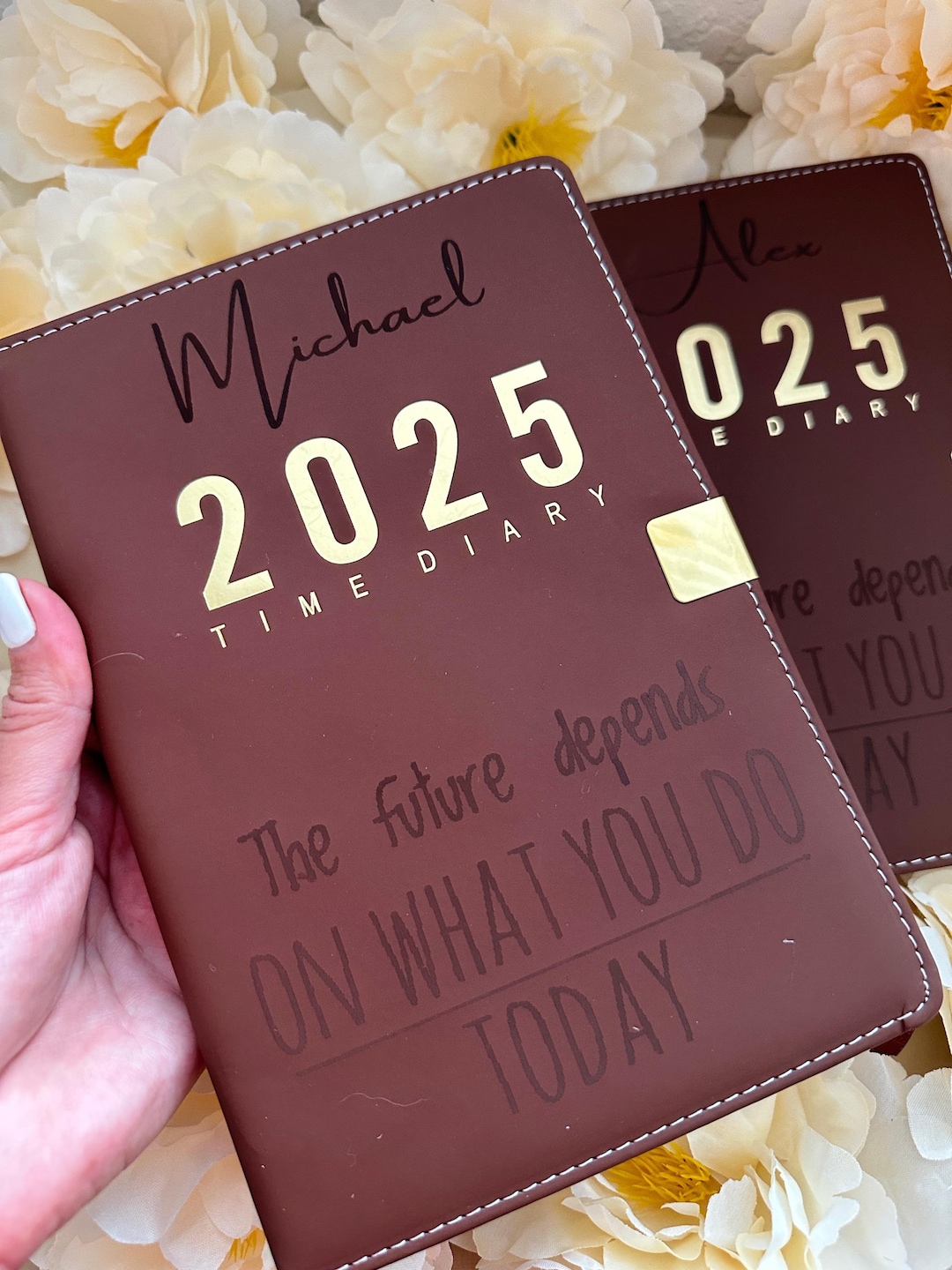 Personalized 2025 Faux Leather Journal: Custom Engraved Day Planner - Etsy