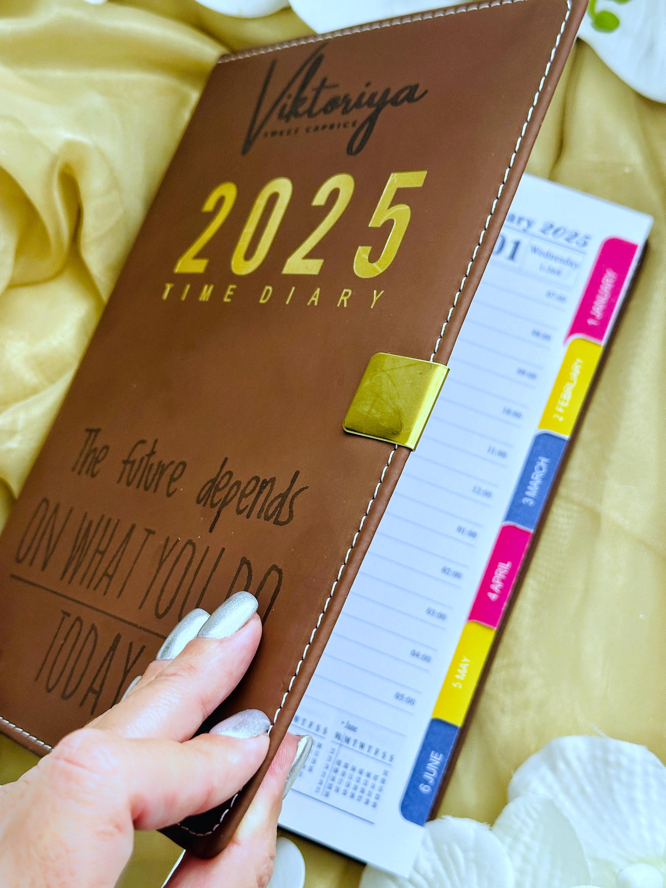 Personalized 2025 Faux Leather Journal: Custom Engraved Day Planner - Etsy