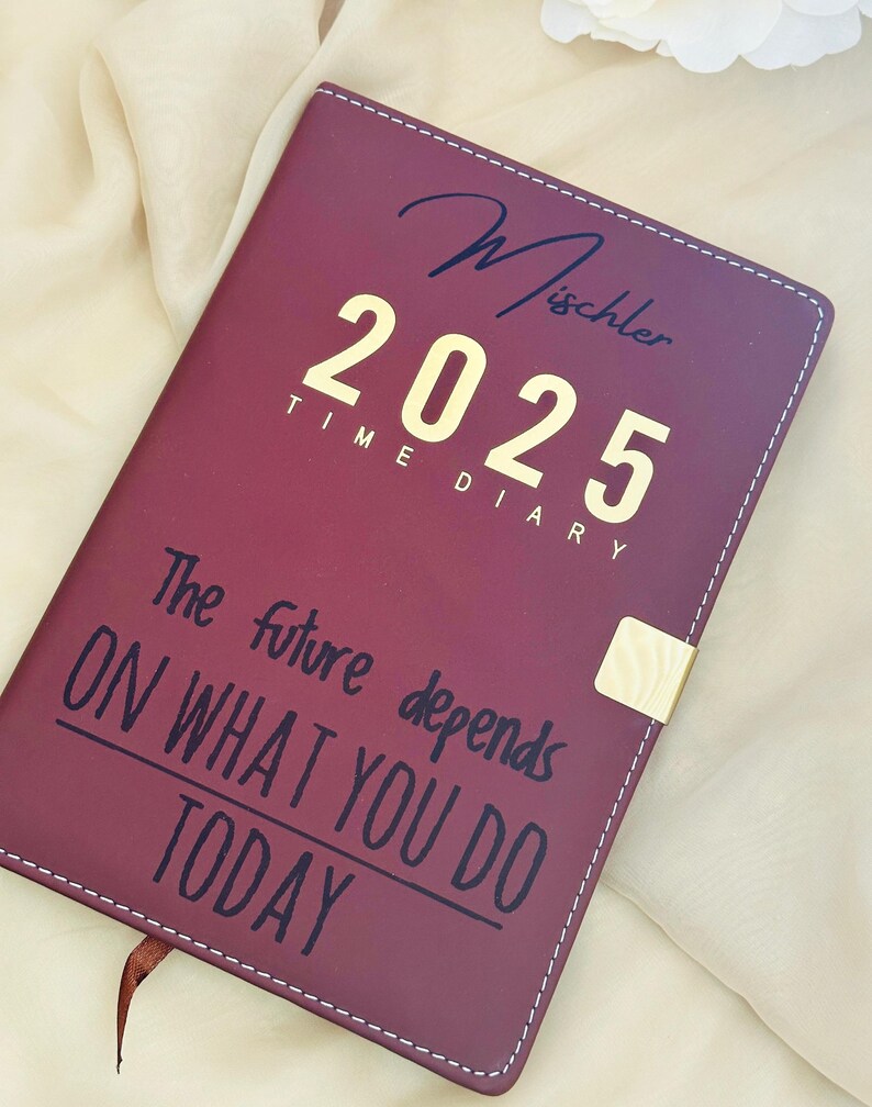 Custom Laser Engraved 2025 Planner: Personalized Faux Leather Notebook ...