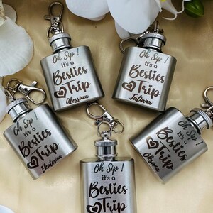 Keychain Flask Customized, Personalised Bridesmaid Hip Flasks, Perfect ...