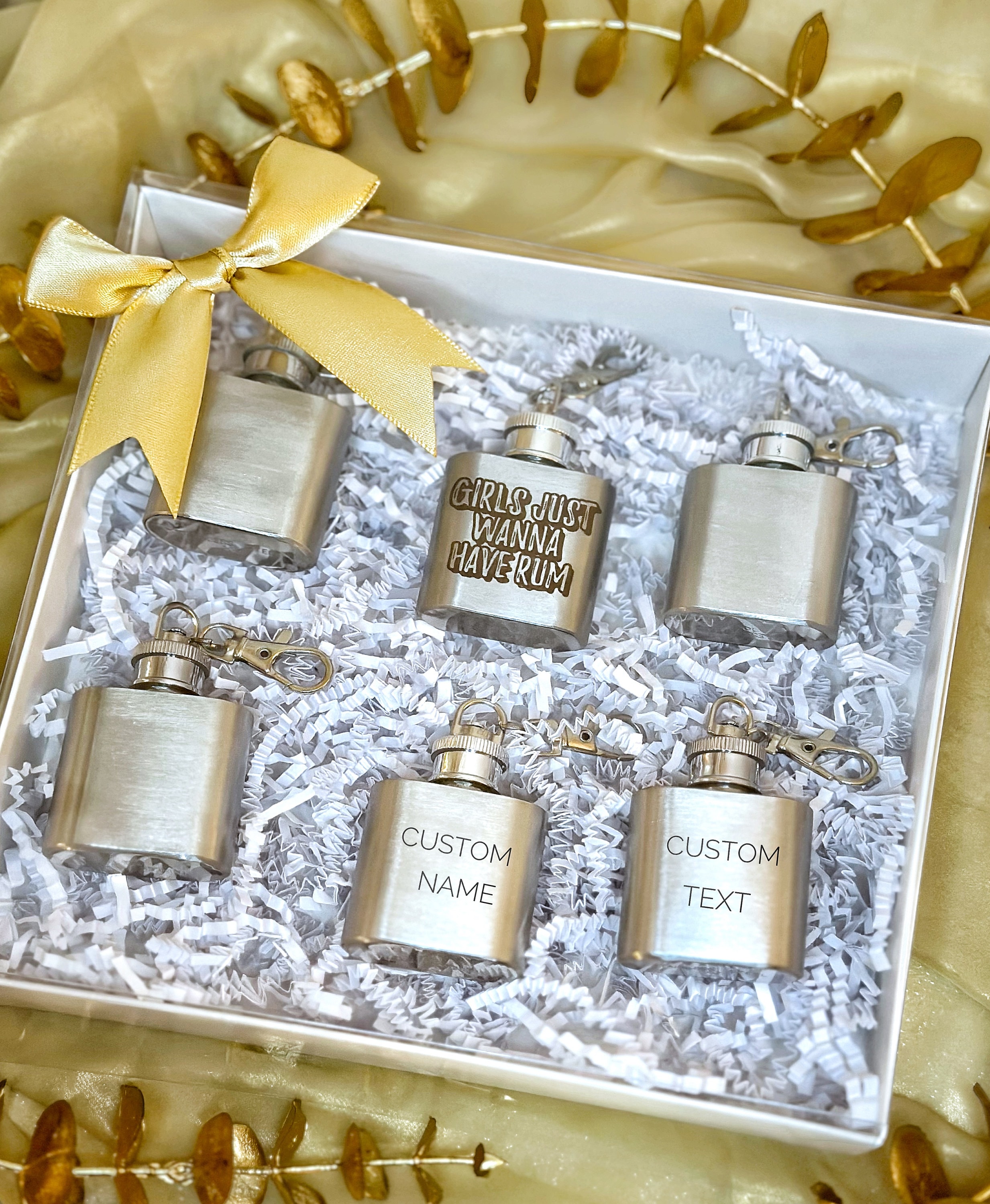 Personalized Mini Flask Keychain: Bachelorette Party Gift, Laser ...