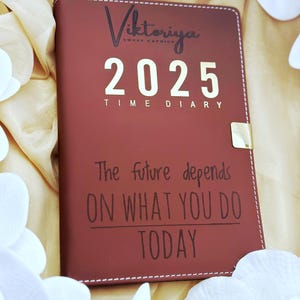 Personalized 2025 Faux Leather Journal: Custom Engraved Day Planner - Etsy
