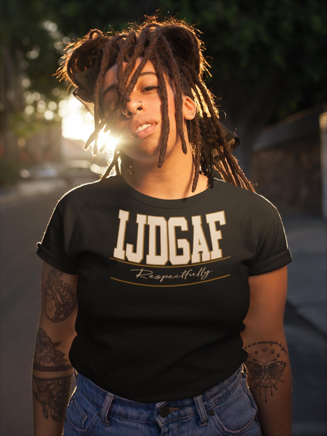 IJDGAF Respectfully T-shirt - Bold Statement Graphic Tee - Funny Sarcastic Slogan Shirt - Unisex ...